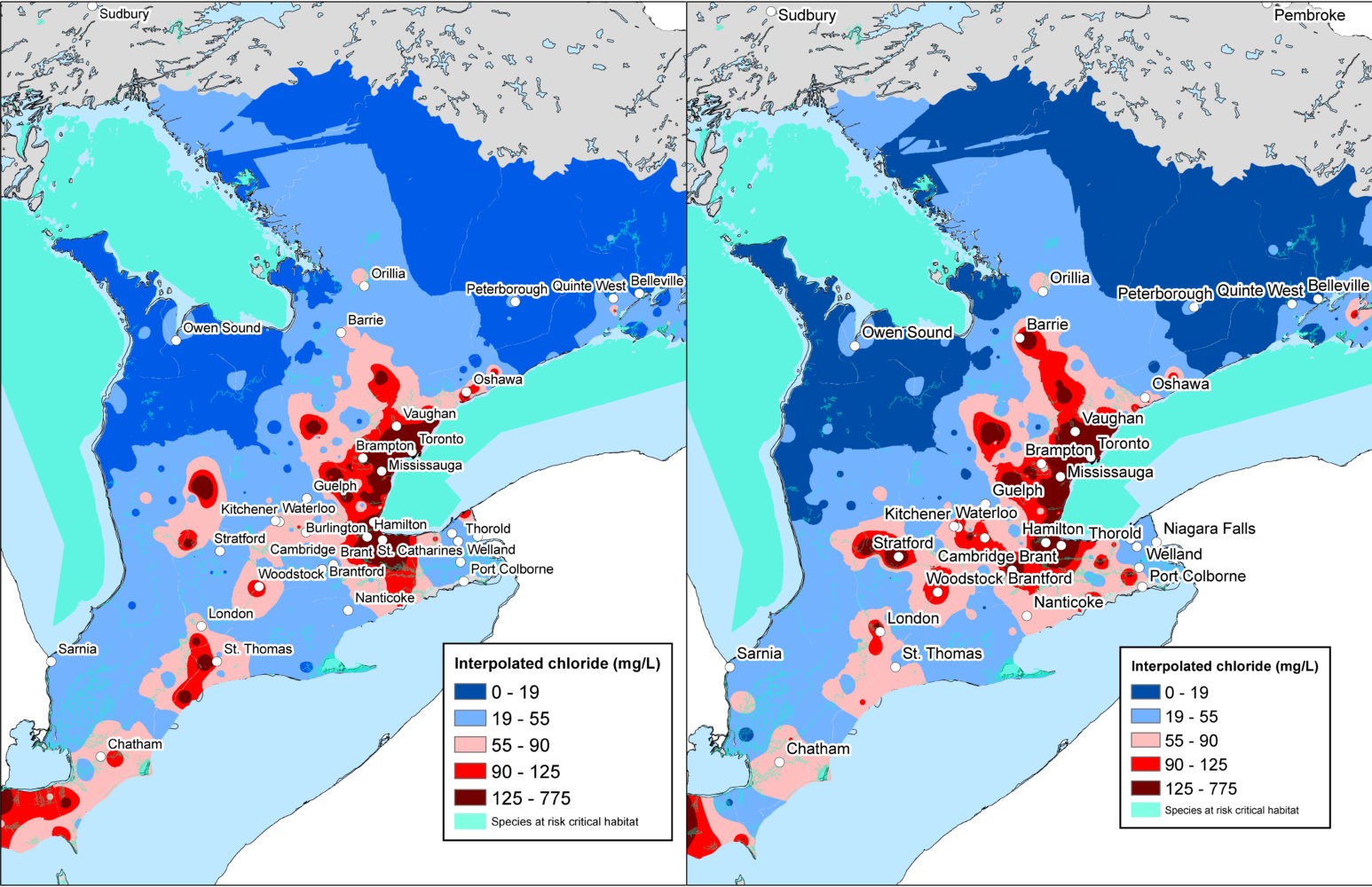WWF-Canada chloride maps show devastating effects of road salt. Yes, even in summer - WWF.CA